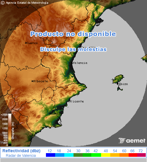 Radar lluvia Valencia. Radares de precipitación AEMET